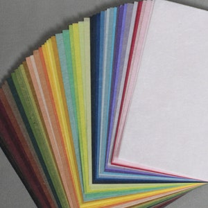 I[50 Sheets] Mixed Korean Traditional Mulberry Colored Paper Hanji (6 X ...