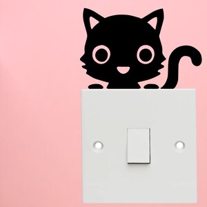 Cat Light Switch Sticker Vinyl Decal Sticker Cartoon - Etsy
