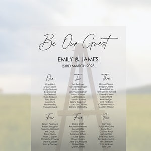 Custom Wedding Seating Plan Vinyl Decal. DIY Seating Chart Transfer ...