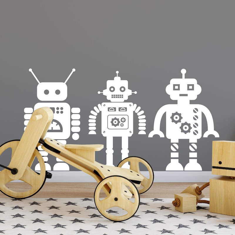 Robot Wall Decal - Etsy