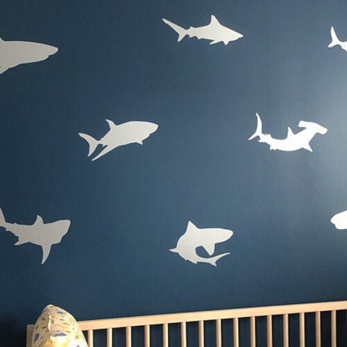 Large Shark Kid's Wall Decals. Nursery Bedroom Wall - Etsy