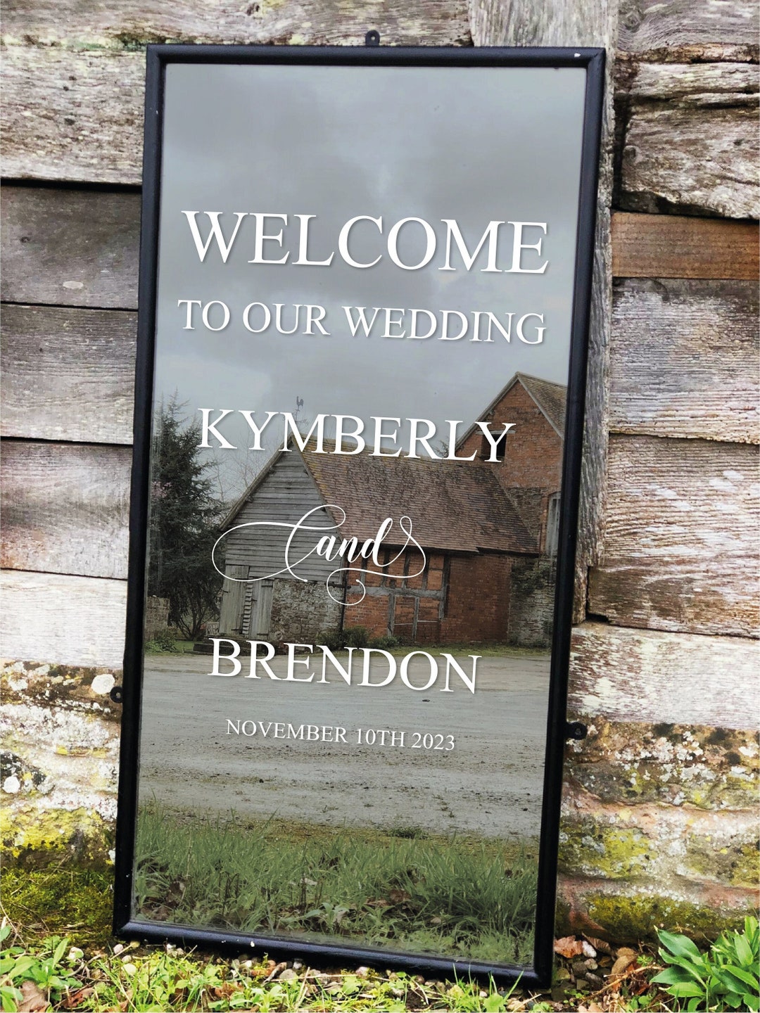 Wedding Welcome Sign Decal - Personalised With Names & Wedding Date ...