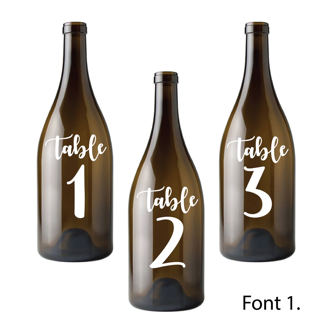 Table Number Decals. Bottle Table Numbers. Seating Plan Number. Wedding ...