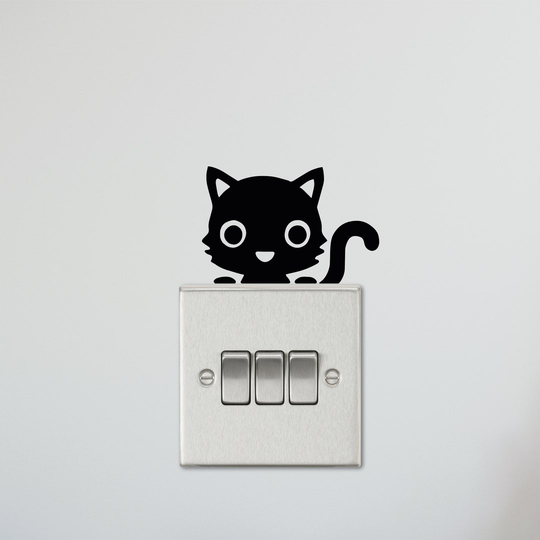 Cartoon Cat Light Switch Sticker: Vinyl Decal - Etsy