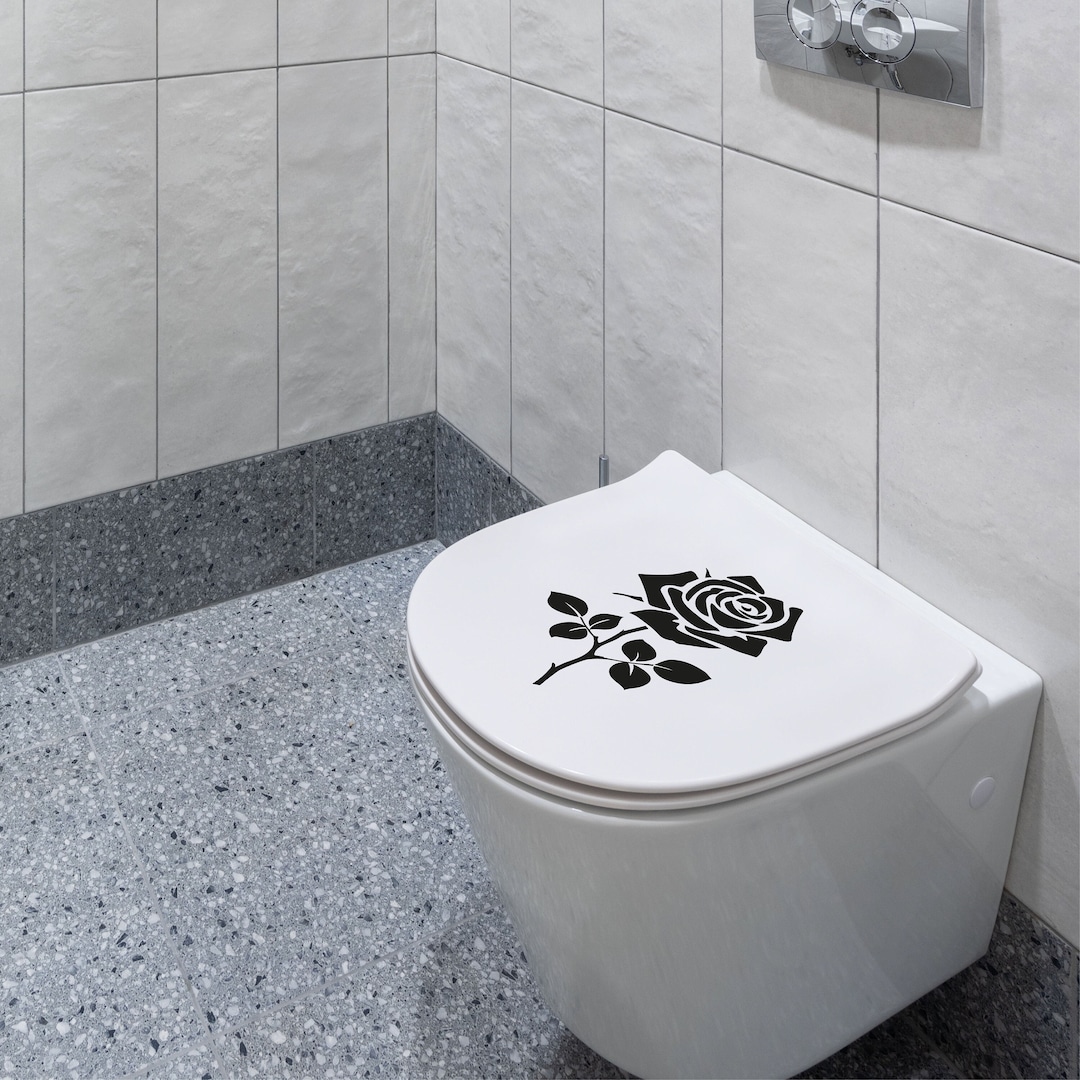 Flower Toilet Seat Decal: Gloss Bathroom Transfer - Etsy