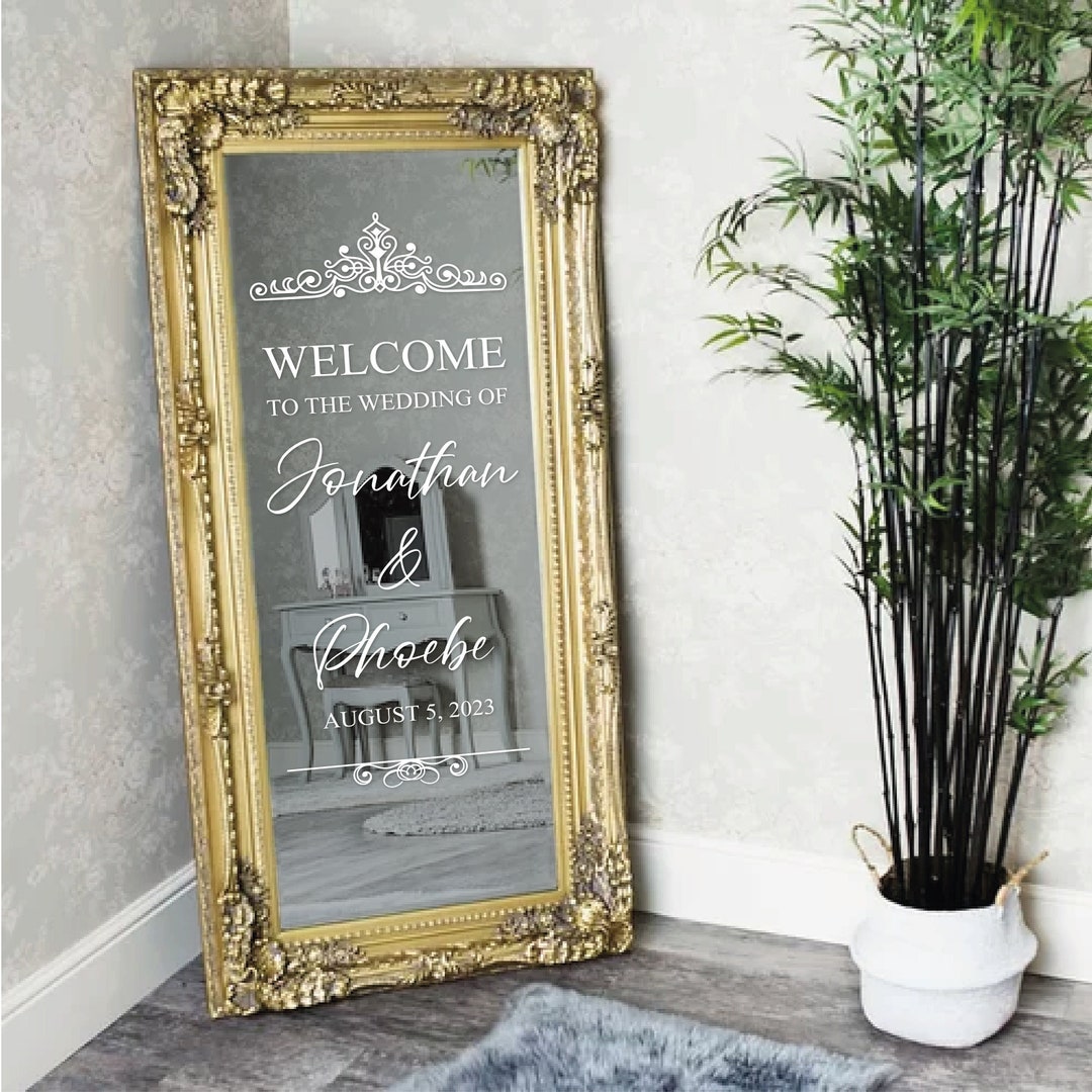Stylish Welcome Wedding Sign - DIY Wedding Entrance Decal Transfer ...
