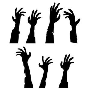 Halloween Zombie Hands Decals. Home Window Decorations. Spooky Party ...