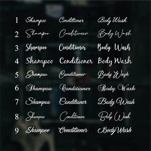 Shampoo, Conditioner, Body Wash Vinyl Labels. Container Decals for ...
