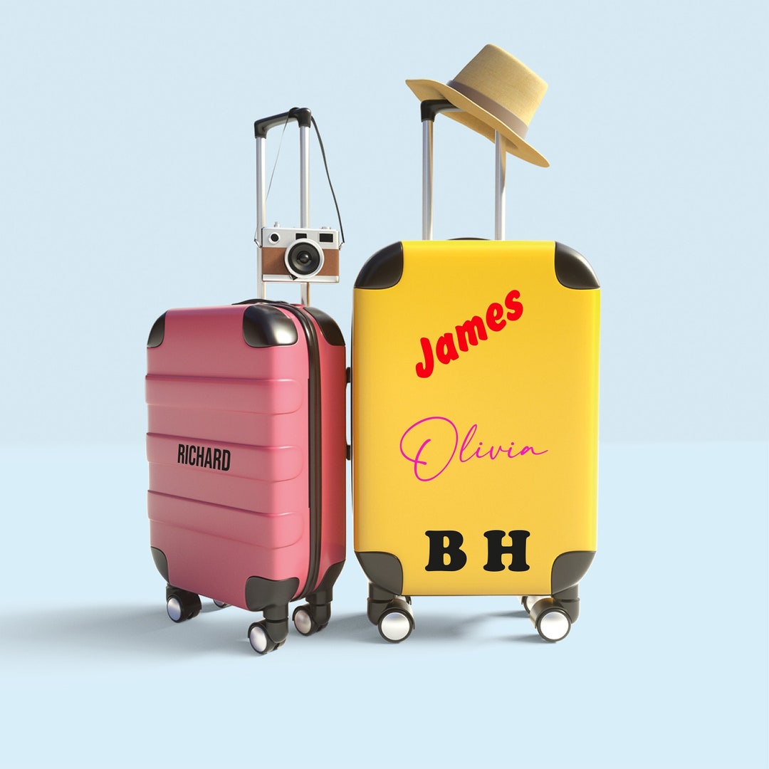 Custom Suitcase Name or Initials - Personalised Vinyl Decal - Luggage ...