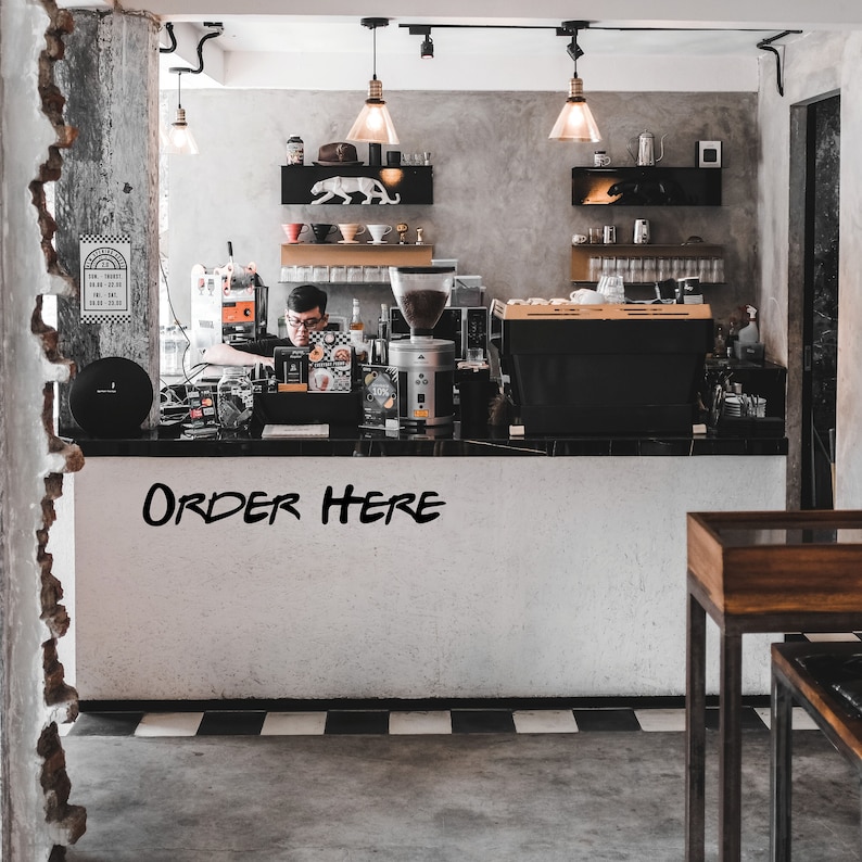 Order Here Business Decal. Shop Vinyl Transfer. Café Bar Restaurant ...