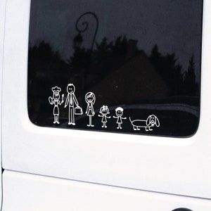 Stick Family Car Decals. Car Glass Stickers of Family Members. Bumper ...