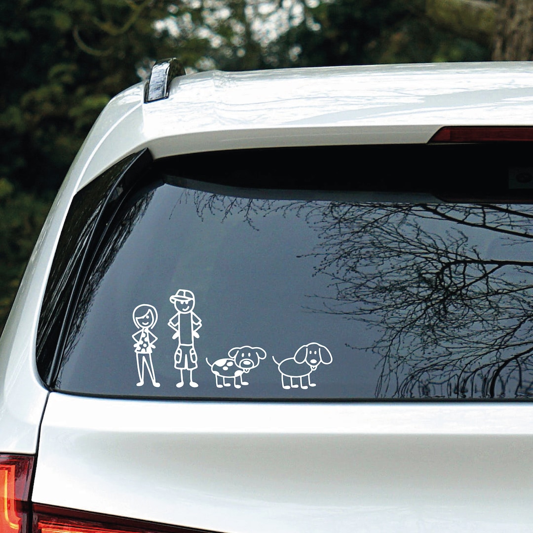Stick Family Car Decals. Car Glass Stickers of Family Members. Bumper ...
