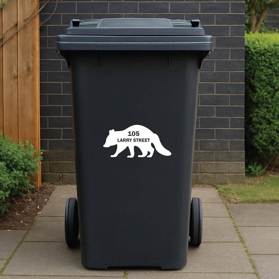 2 Wheelie Bin House Number Decals. House Number Sticker. Bin Trash Skip ...