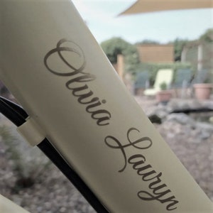 Personalised Bike Frame Name Decals: Custom Bicycle Vinyl Stickers (set ...