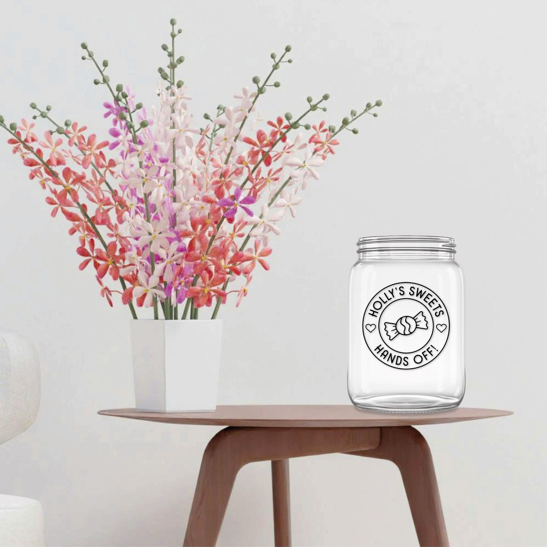 Personalized Sweet or Snack Jar Decal With Custom Name - Jar Vinyl ...