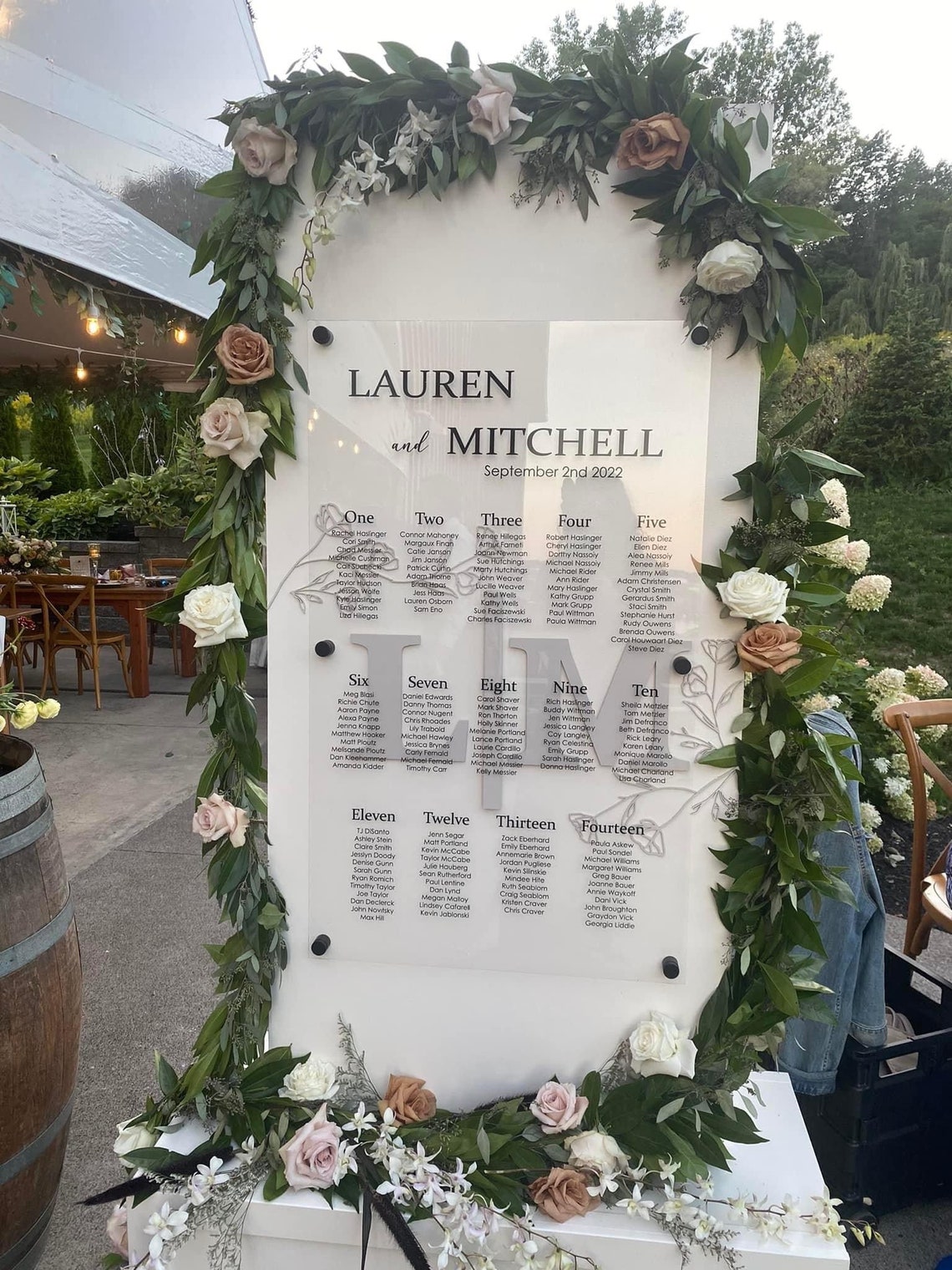 Wedding Mirror Seating Chart Vinyl Decal. DIY Wedding Seating - Etsy UK