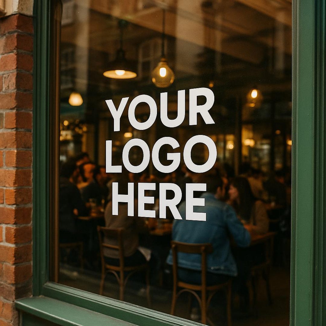 Business Logo Window Decal - Single Colour Custom Company Logo Wall ...