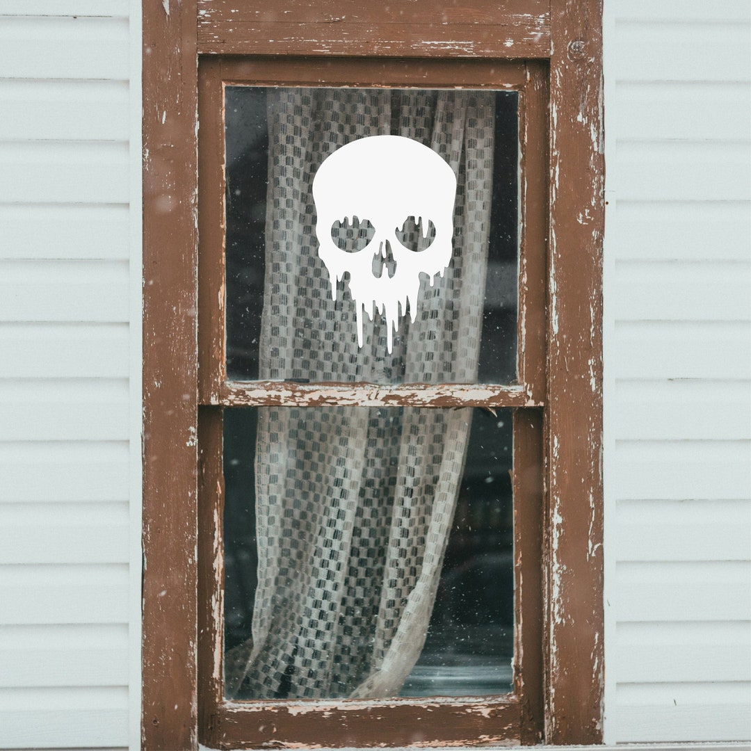 Halloween Skull Decals. Scary Window Decorations. Spooky Party Car Wall ...