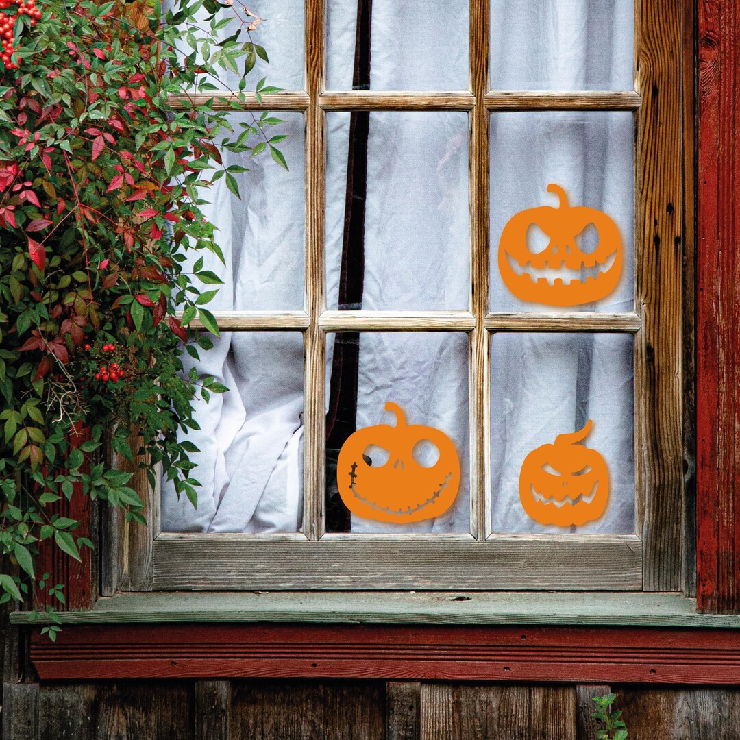 Halloween Scary Pumpkin Decals. Window Decorations. Spooky Party ...