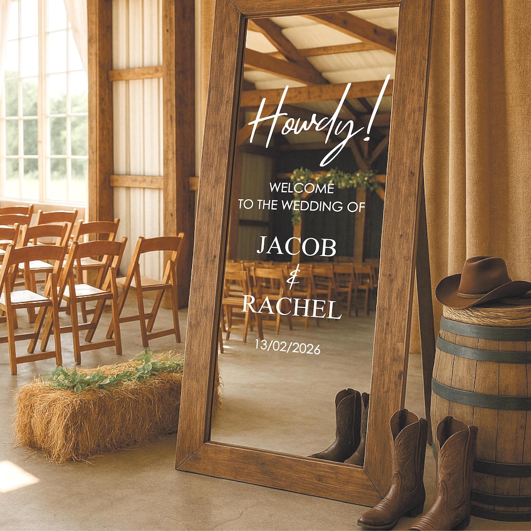 Howdy Welcome Sign Decal: Western Wedding Cowboy Style Vinyl Sticker - Etsy