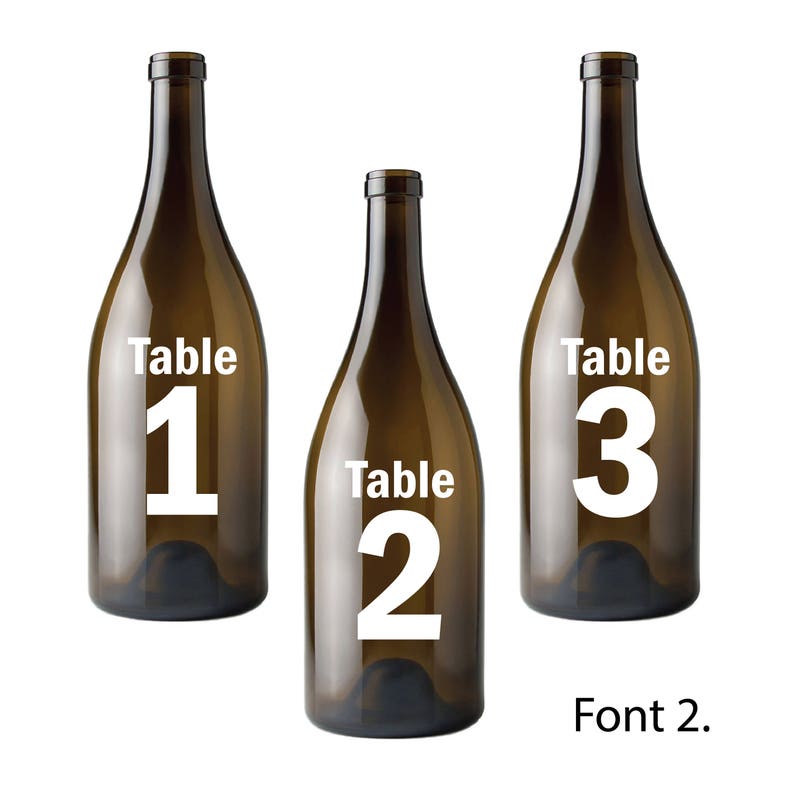 Table Number Decals. Bottle Table Numbers. Seating Plan | Etsy