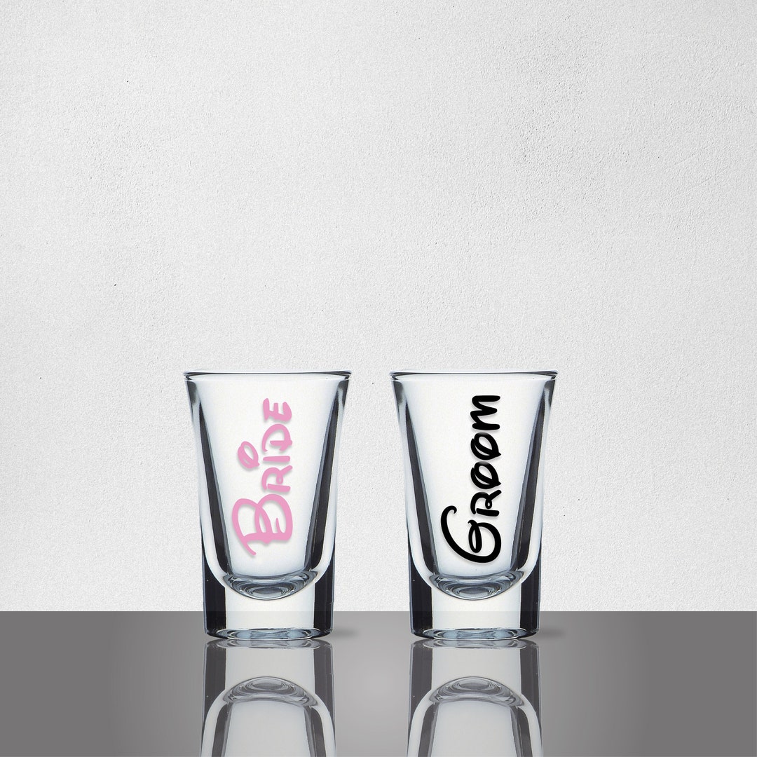 Bride & Groom Decals for Your Glassware Set of 2 Title Decals Multiple ...
