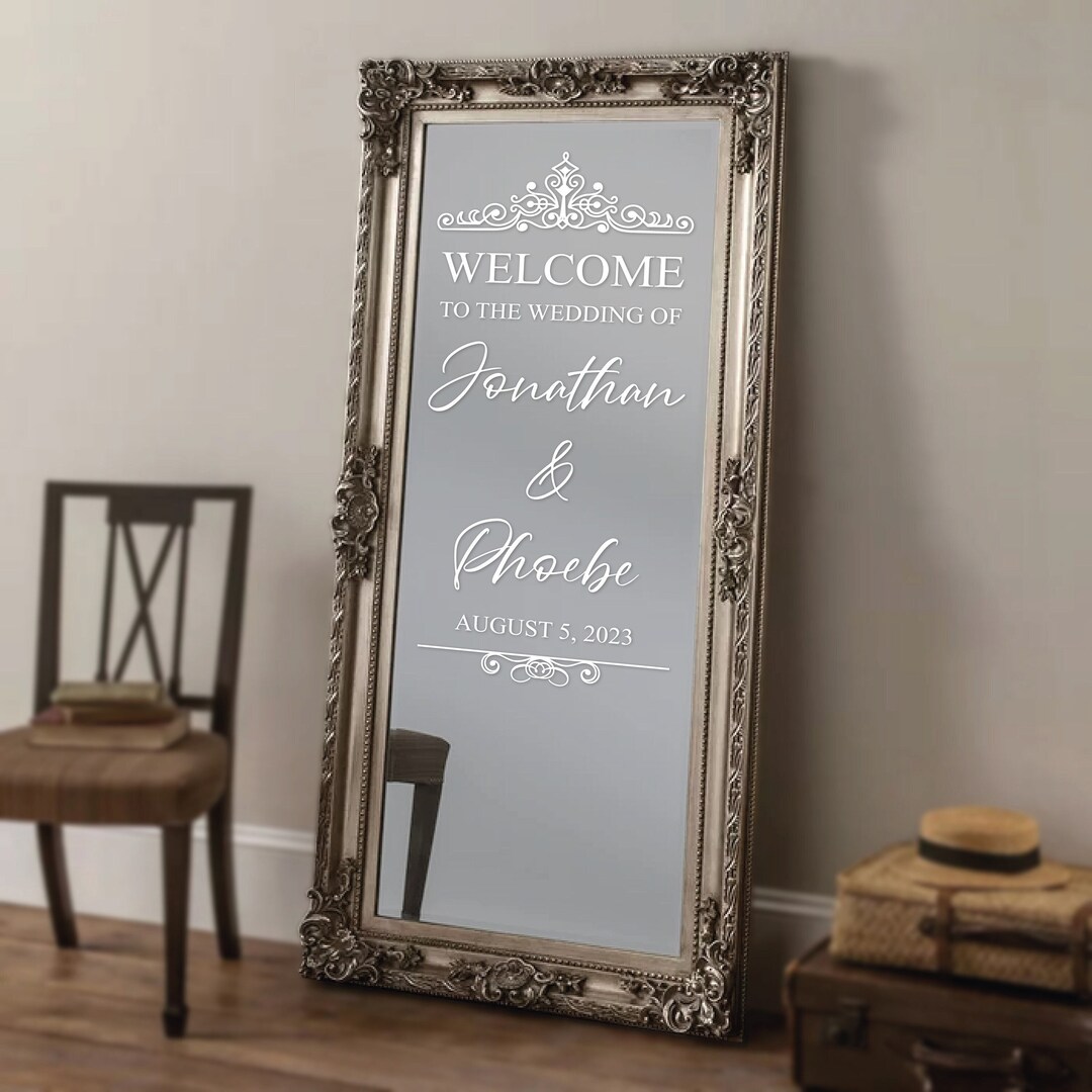 Stylish Welcome Wedding Sign DIY Wedding Entrance Decal Transfer ...