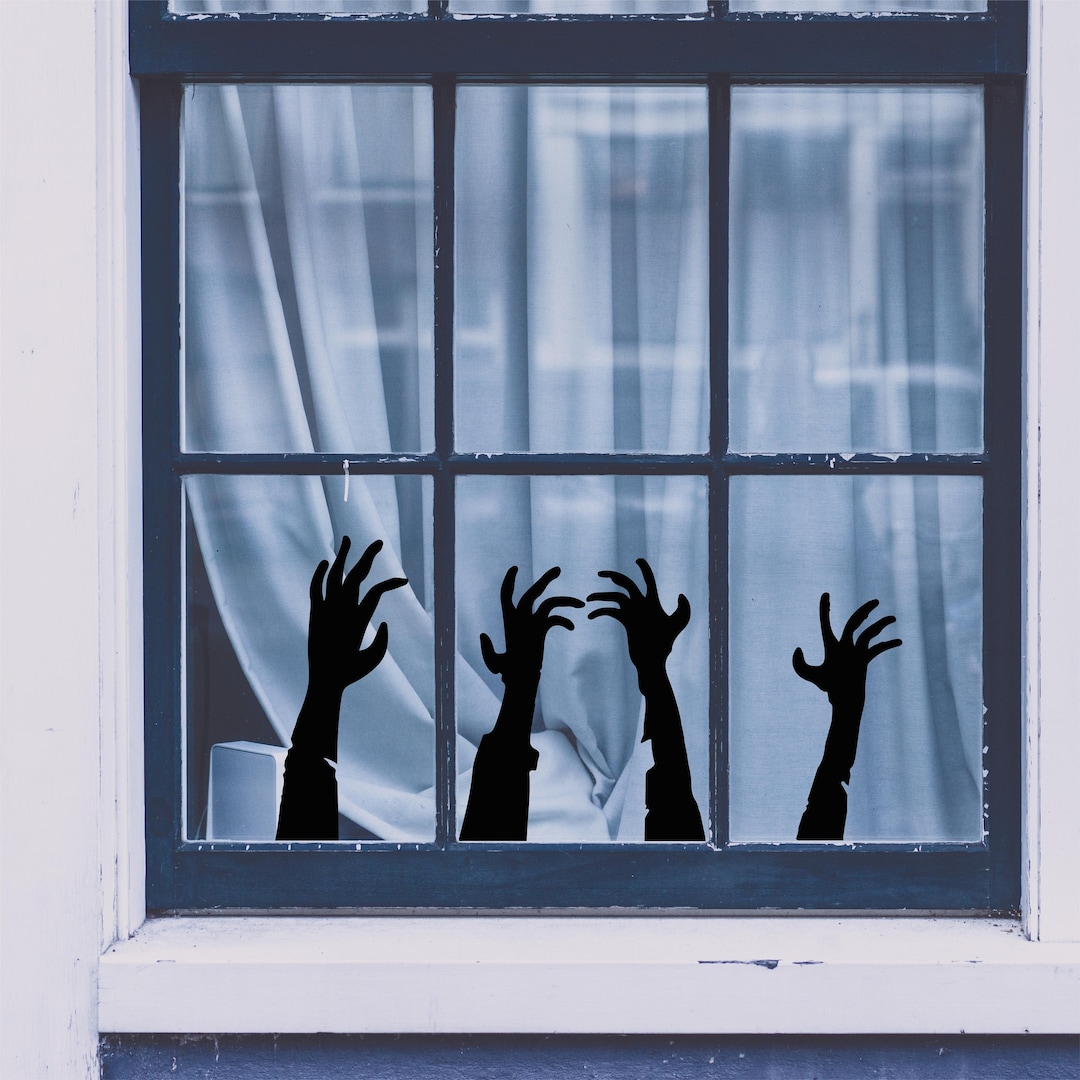 Halloween Zombie Hands Decals. Home Window Decorations. Spooky Party ...