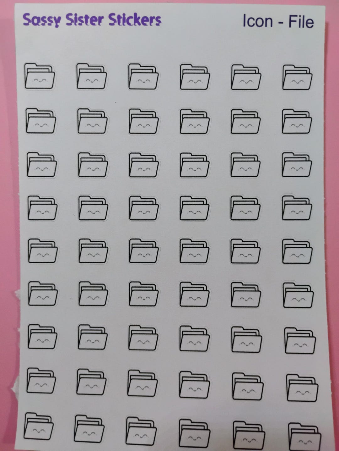 Kawaii Folder Icon Sticker Sheet – Smiling File Folders - Etsy