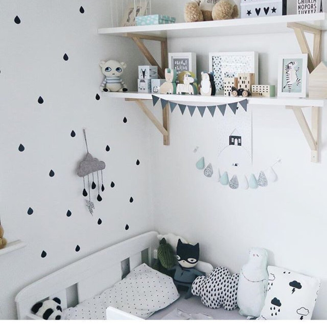 Rain Drop Shaped Vinyl Wall Stickers - Etsy