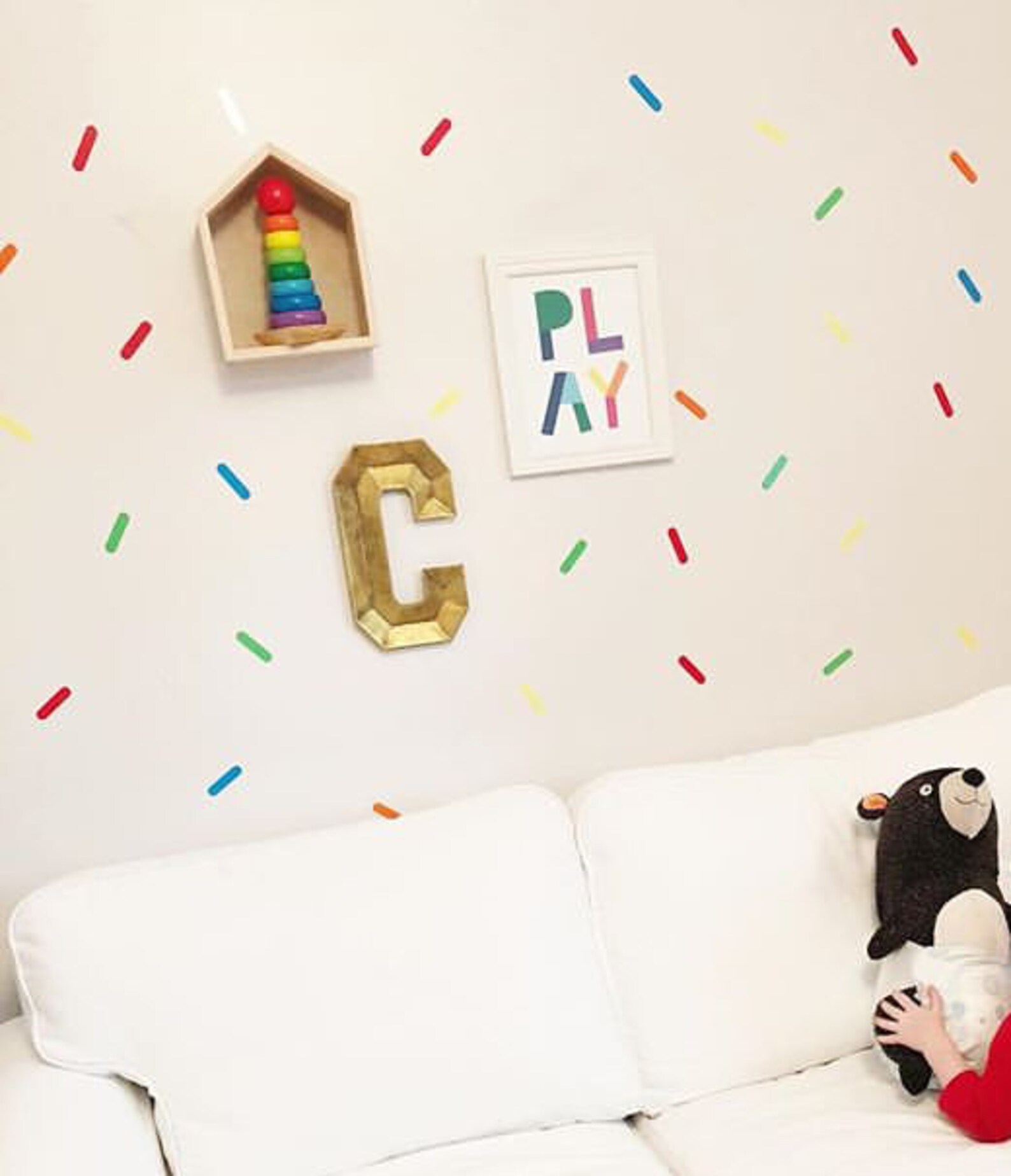 Rainbow Colour Sprinkle Shaped Wall Decals / Stickers | Etsy UK