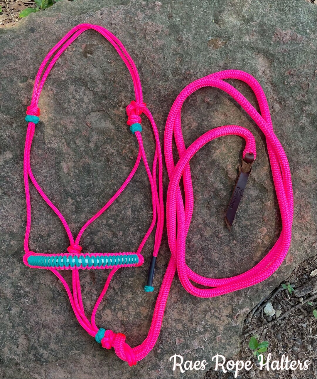 TIE HALTER With ROPE Lead W/leather Popper - Etsy