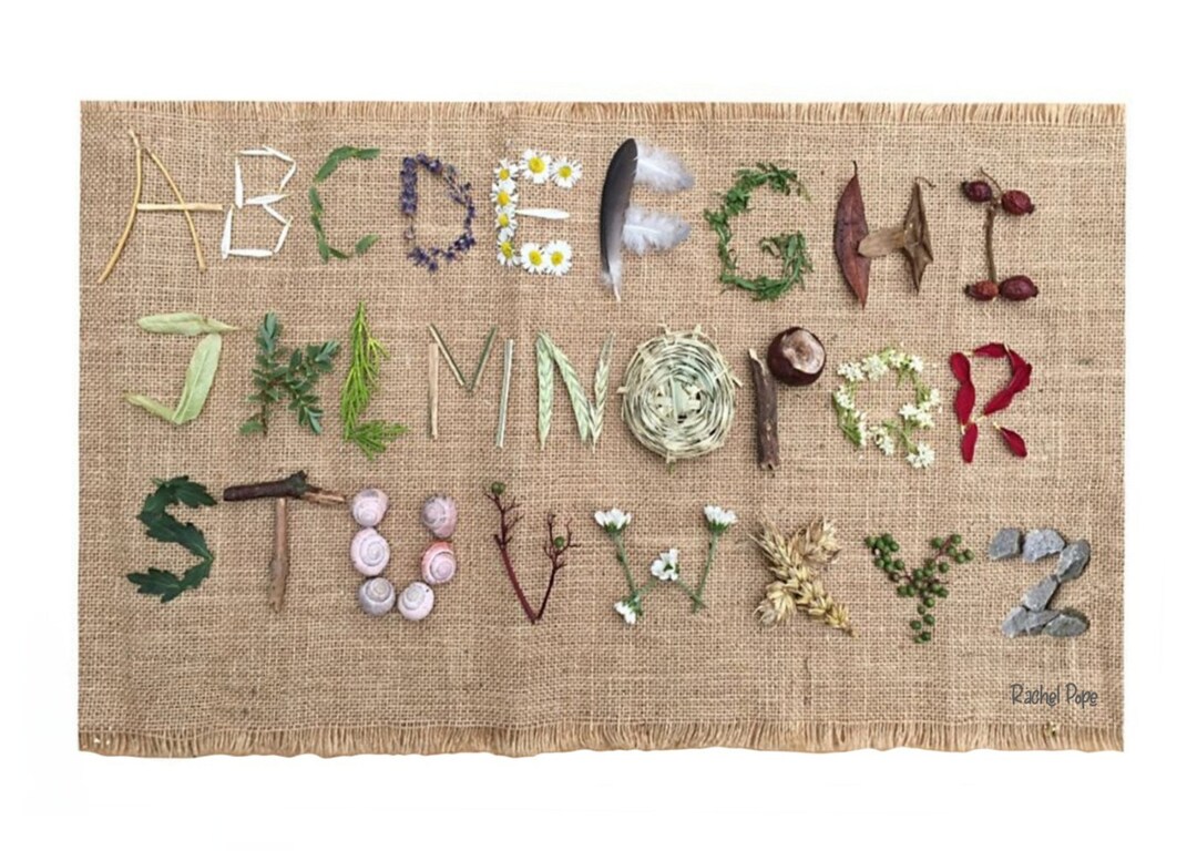 Nature Art Alphabet, Loose Parts, Pressed Flowers Art, Inspiring Art ...
