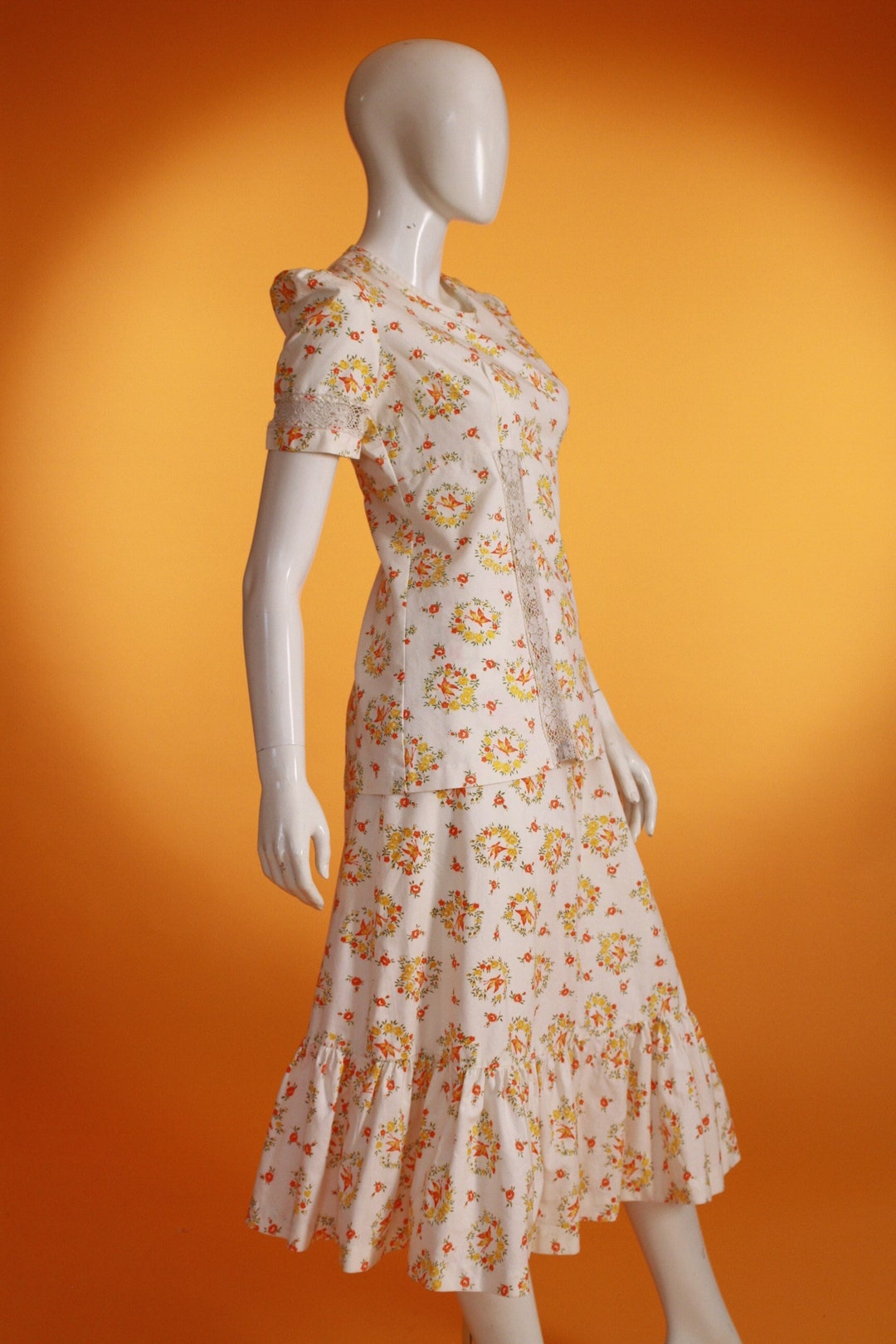 vintage-suit-1970-s-cotton-smock-top-and-midi-skirt-suit-etsy