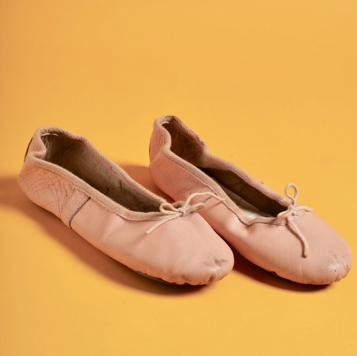 Vintage Ballet Shoes 1970's Pink Leather Dance Shoes UK Size 5 US 7 EU ...