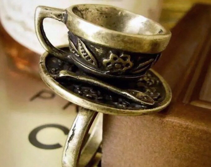 Coffee Cup Ring • Witchy Jewellery • Vintage Style Ring • Witches Brew ...