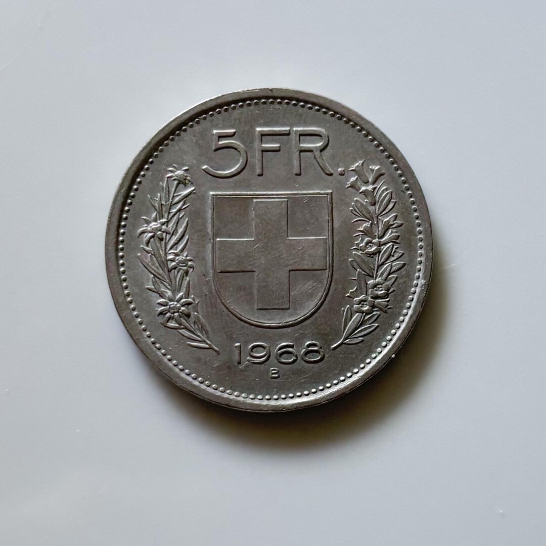 1968-B Switzerland 5 Francs Coin | Antique Coin - Etsy