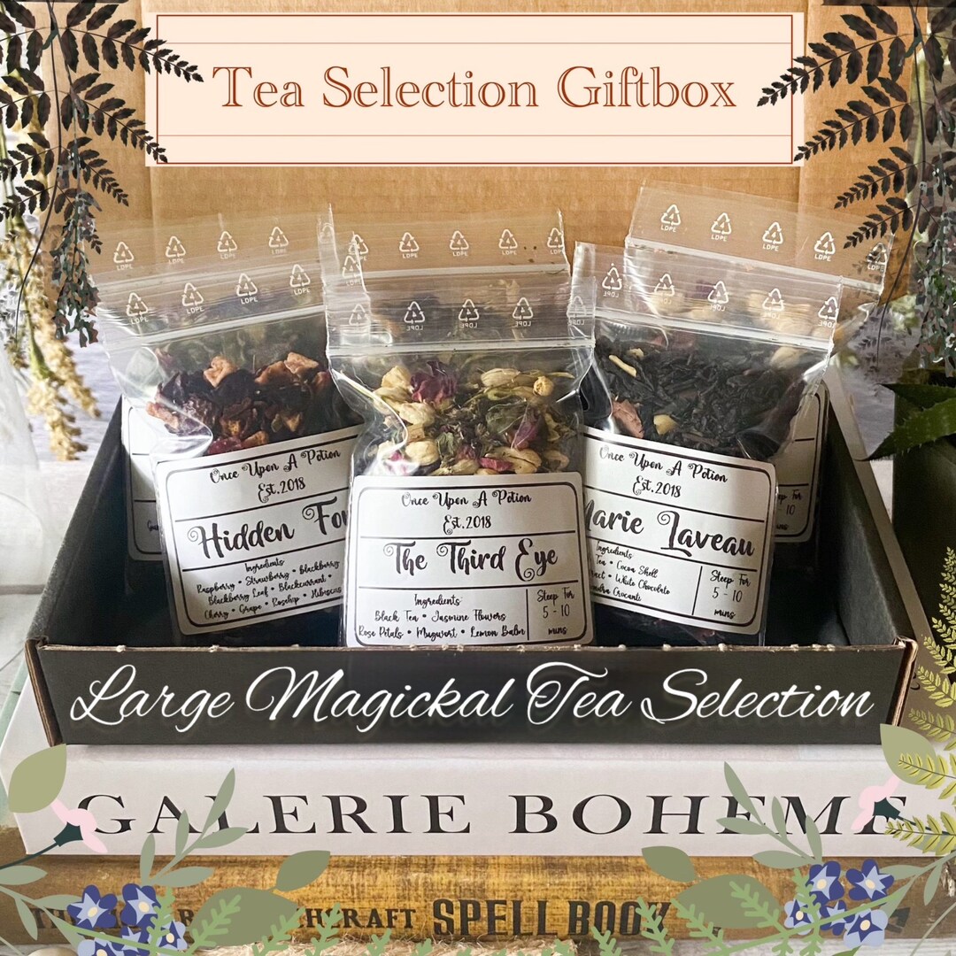 Witchs Magickal Tea Selection Giftbox Kit With 6 Different Teas Herbal ...