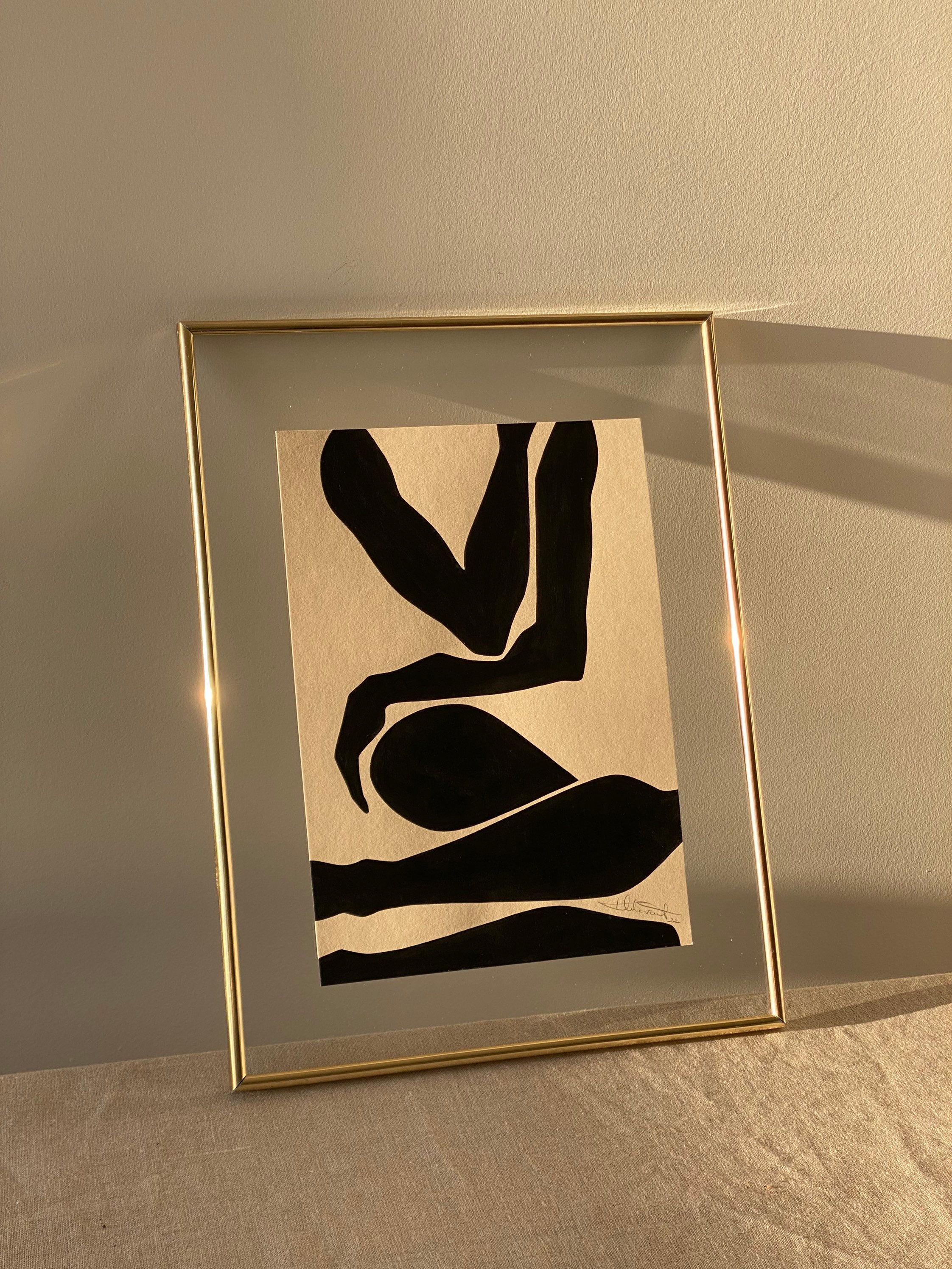 Hand-painted Female Form Illustration - Etsy