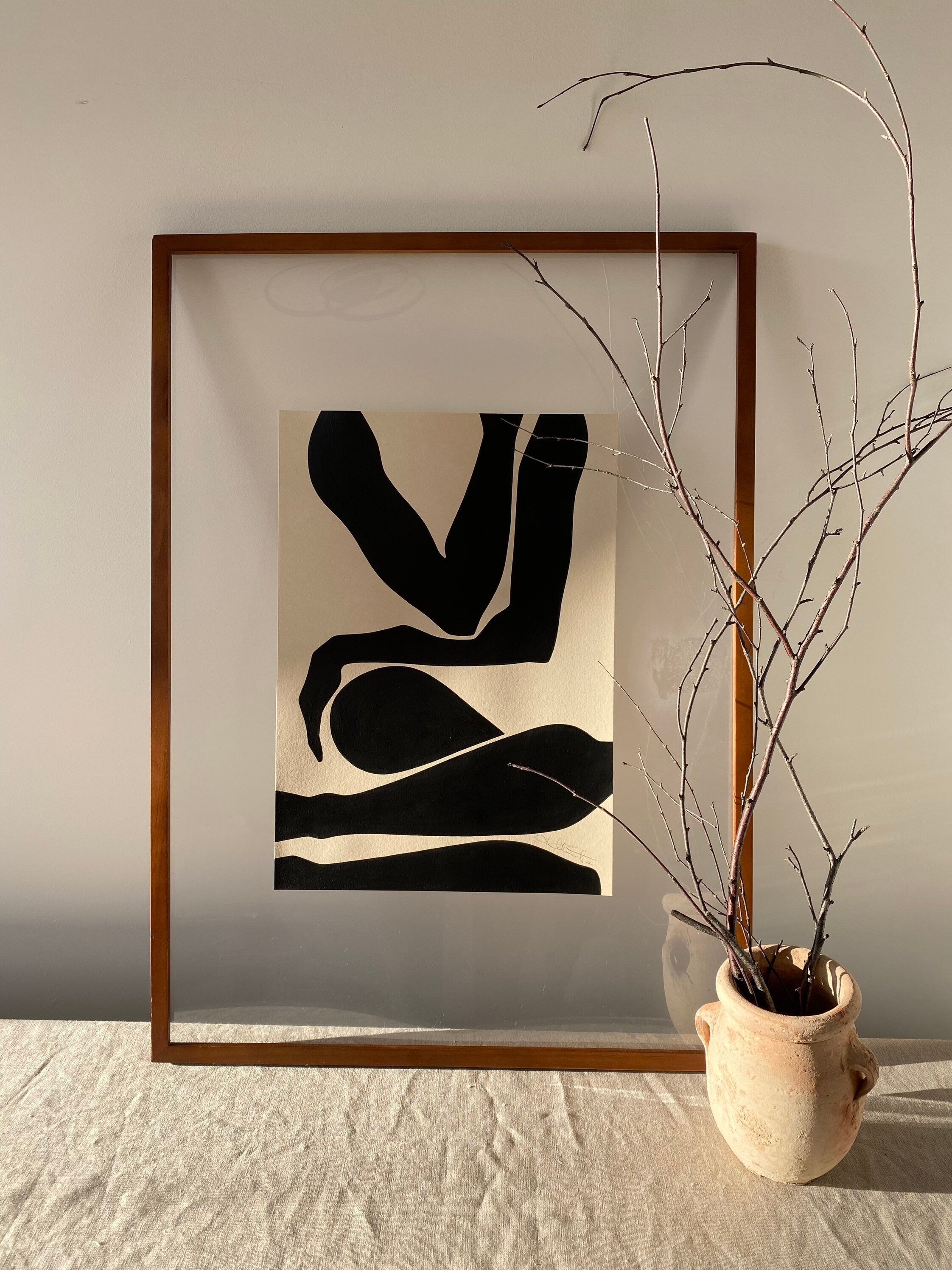 Hand-painted Female Form Illustration - Etsy