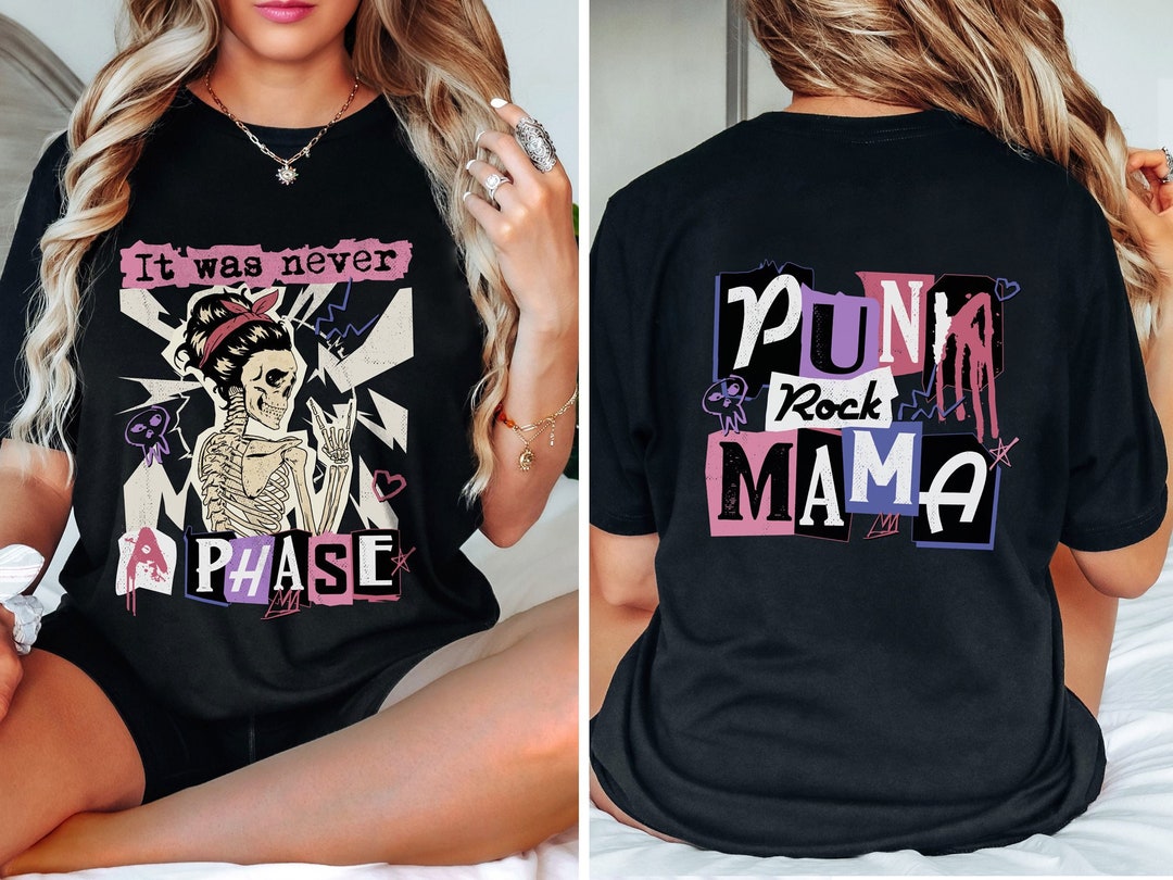 Skeleton Punk Rock Moms Club Tshirt Emo Mama Shirt Mama Tour Shirt ...