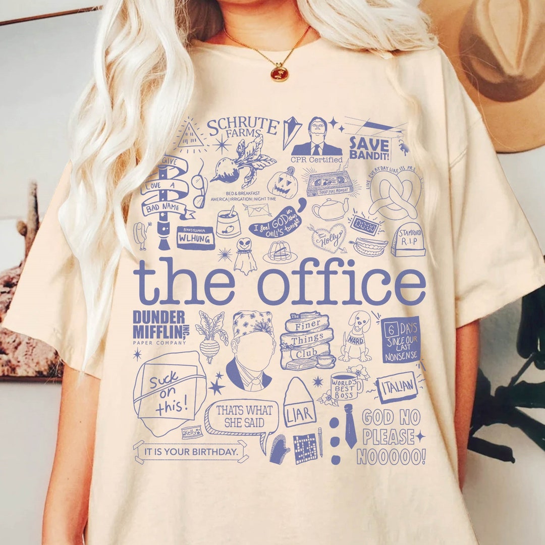 The Office Doodle Art Shirt Dwight Schrute Michael Scott Shirt Dunder ...