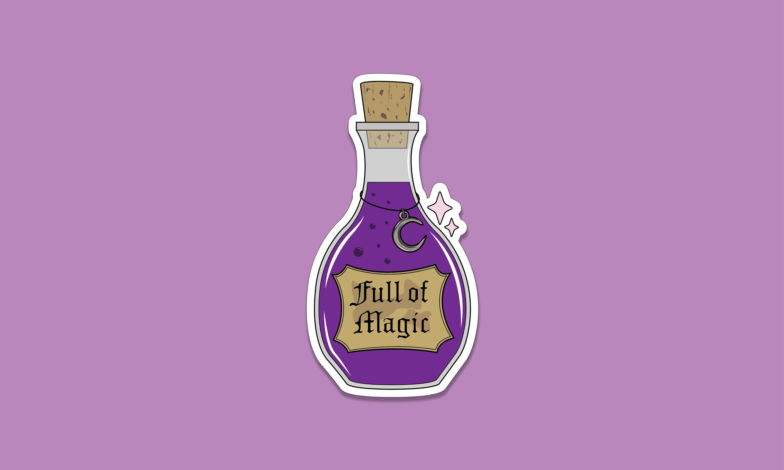 Full of magic potion bottle vinyl sticker / witchy stickers | Etsy