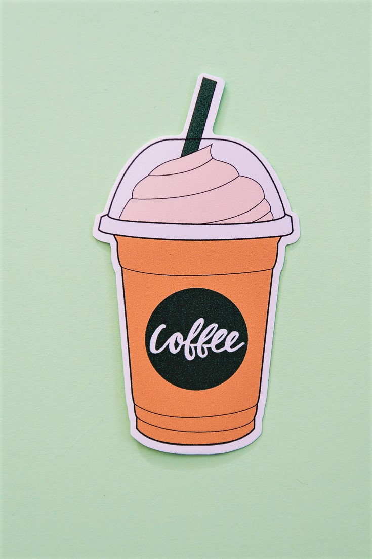 Iced Coffee Frappuccino Vinyl Sticker / Coffee Gift Coffee Stickers ...