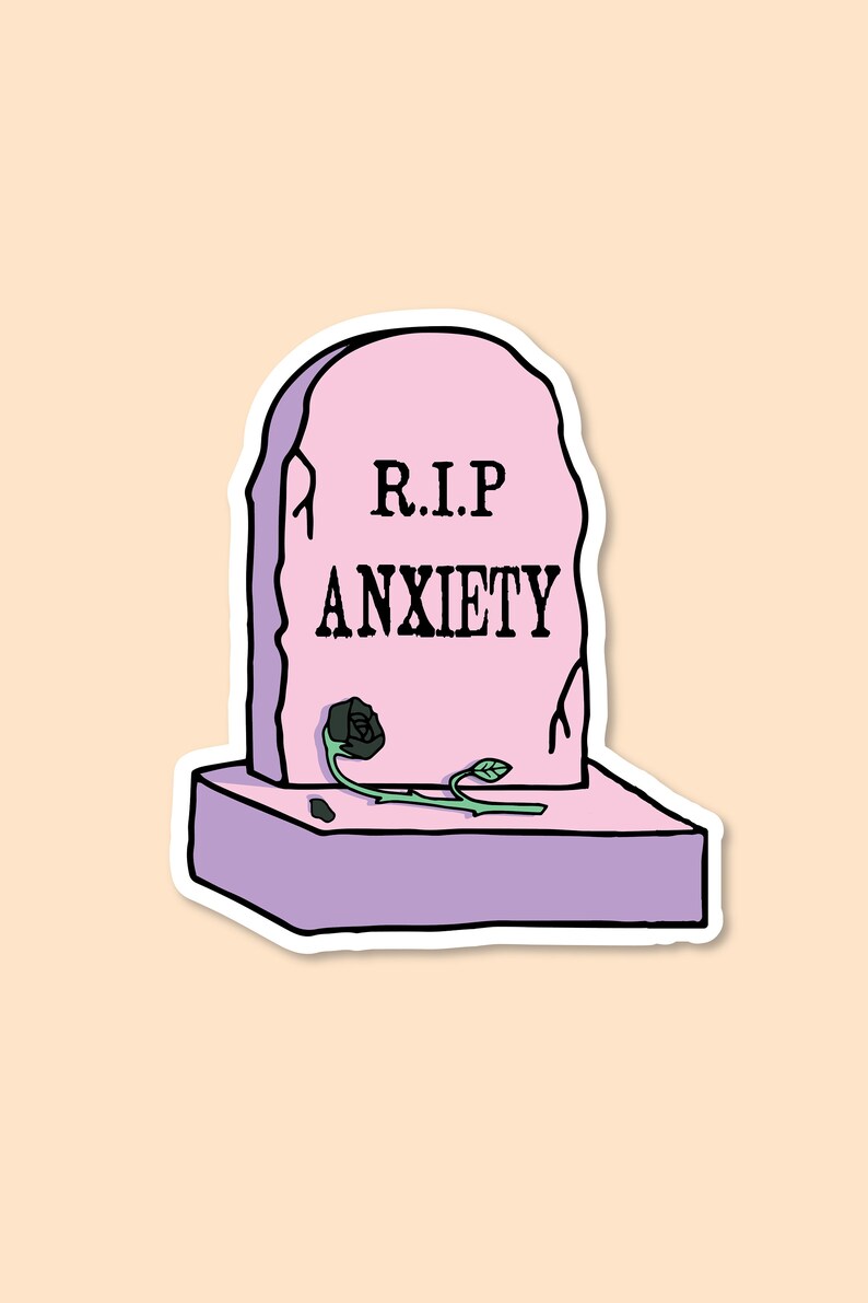 RIP ANXIETY Gravestone Vinyl Sticker / Pastel Goth Stickers - Etsy UK