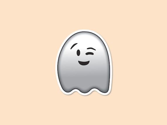Ghost Wink Emoji Vinyl Sticker / Emoji Stickers Creepy Cute | Etsy