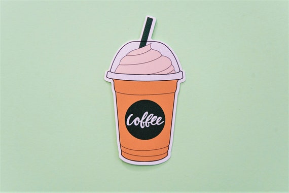 Iced Coffee Frappuccino Vinyl Sticker / Coffee Gift Coffee | Etsy