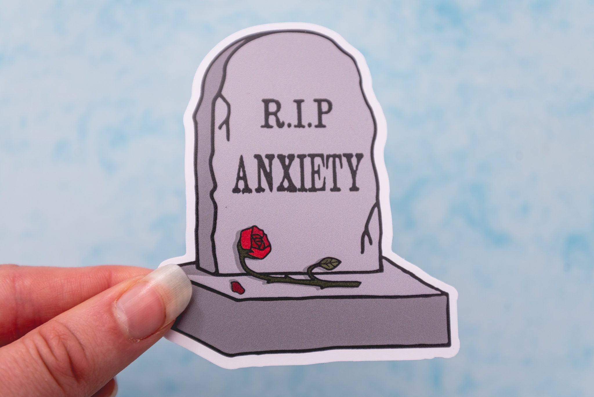 RIP ANXIETY Gravestone Vinyl Sticker / Spooky Gothic Goth - Etsy