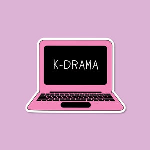 K-drama Pink Laptop Vinyl Sticker / Kdrama Stickers, Kdrama Art, Kpop ...