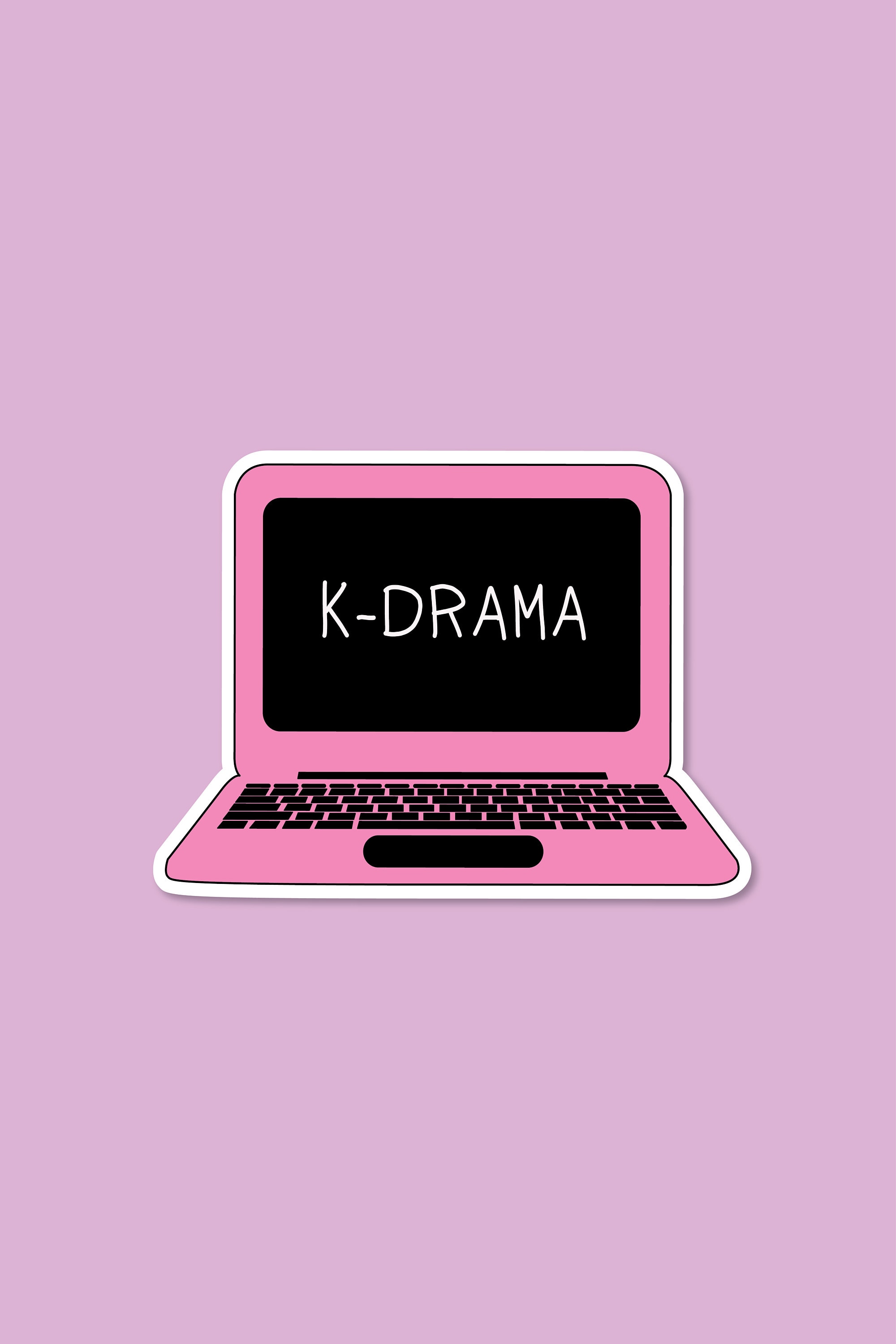 K-drama Pink Laptop Vinyl Sticker / Kdrama Stickers, Kdrama Art, Kpop ...
